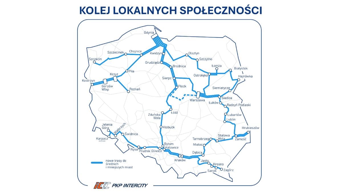PKP Intercity uruchamia nowe trasy. Gdzie wróci kolej? MAPA